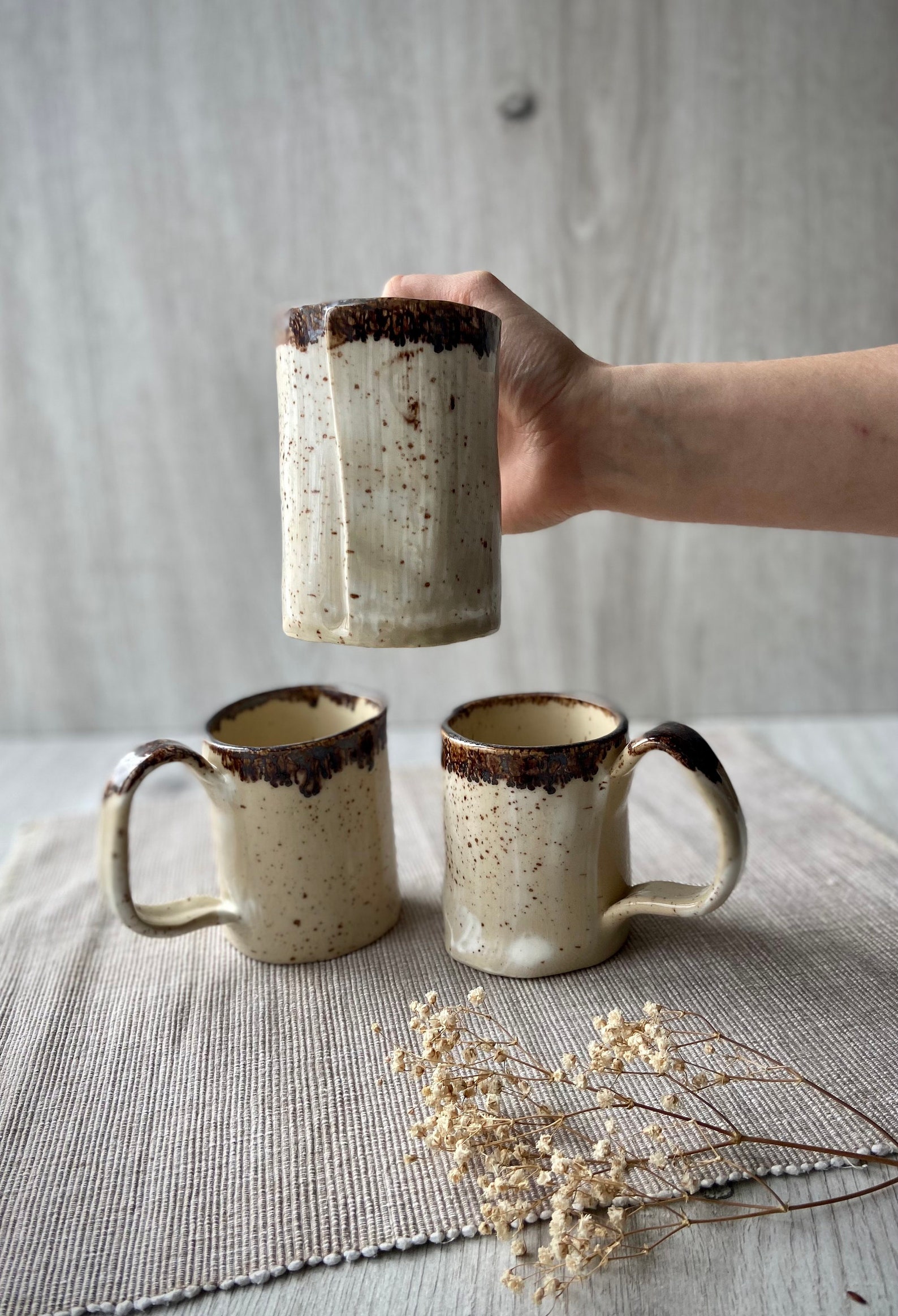 Rustic Ceramic Coffee Mug Cup | Modern Sculpted Art - Etsy