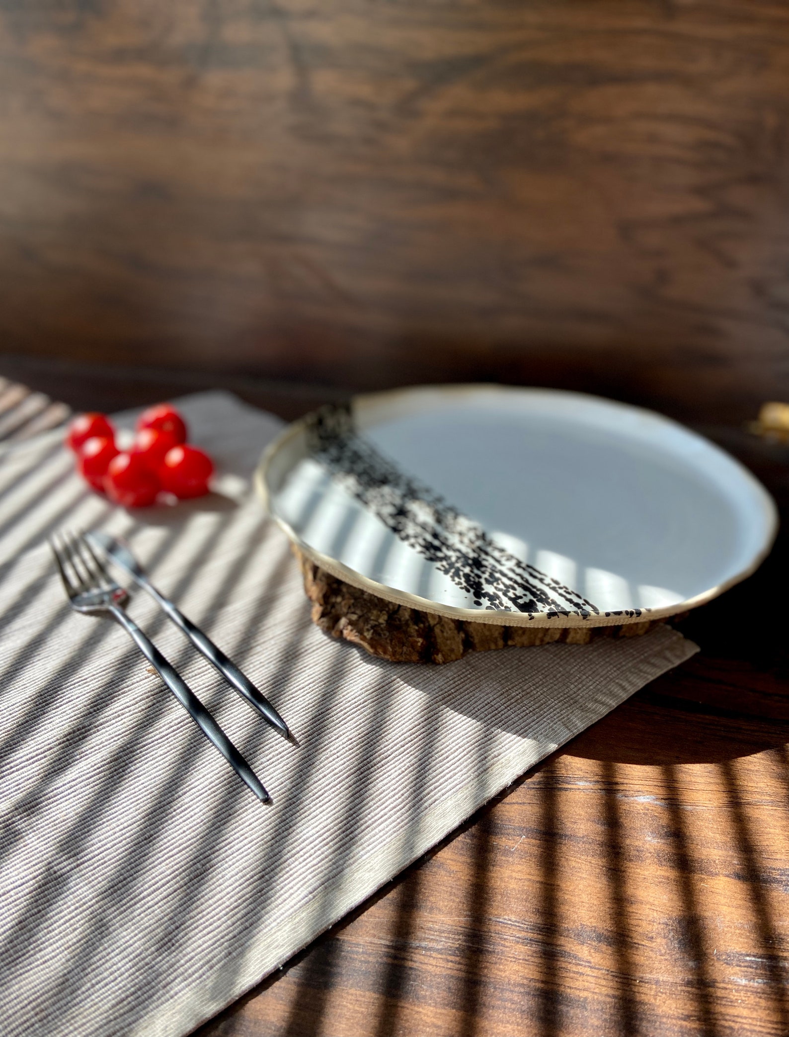 Handmade Ceramic Dinner Plate: 12" Stoneware Platter, Modern Art - Etsy