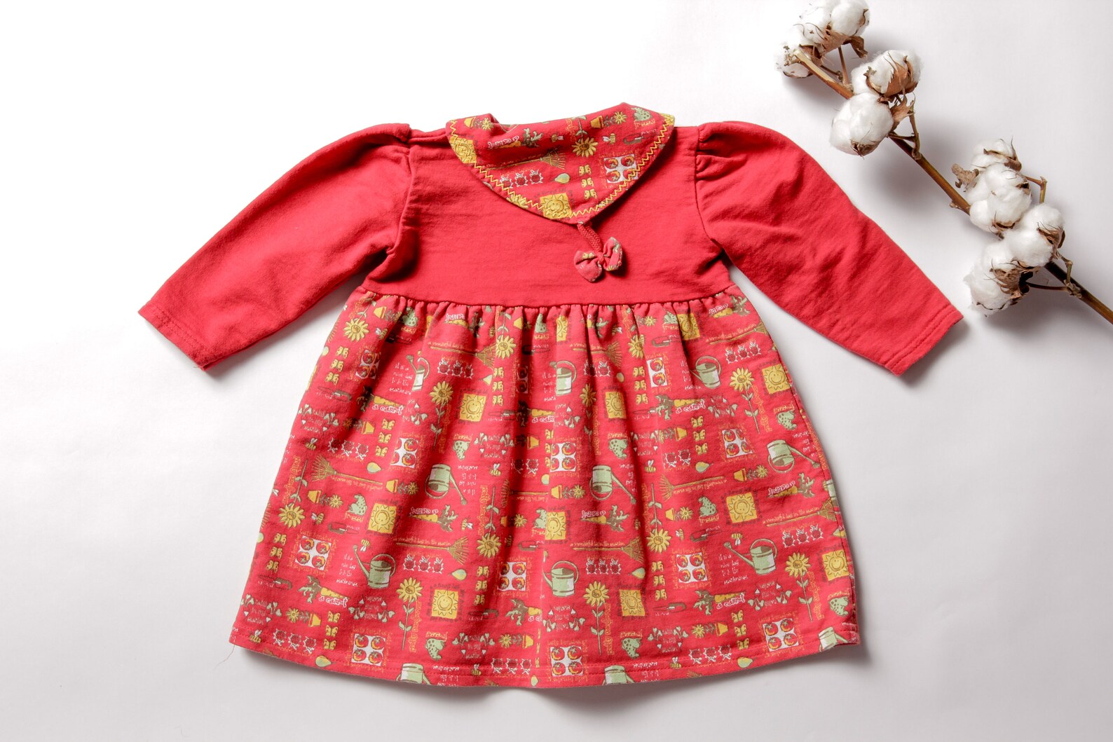 Vintage Babydoll Dress 90s Baby Clothes Cotton Patterned Summer Dress ...