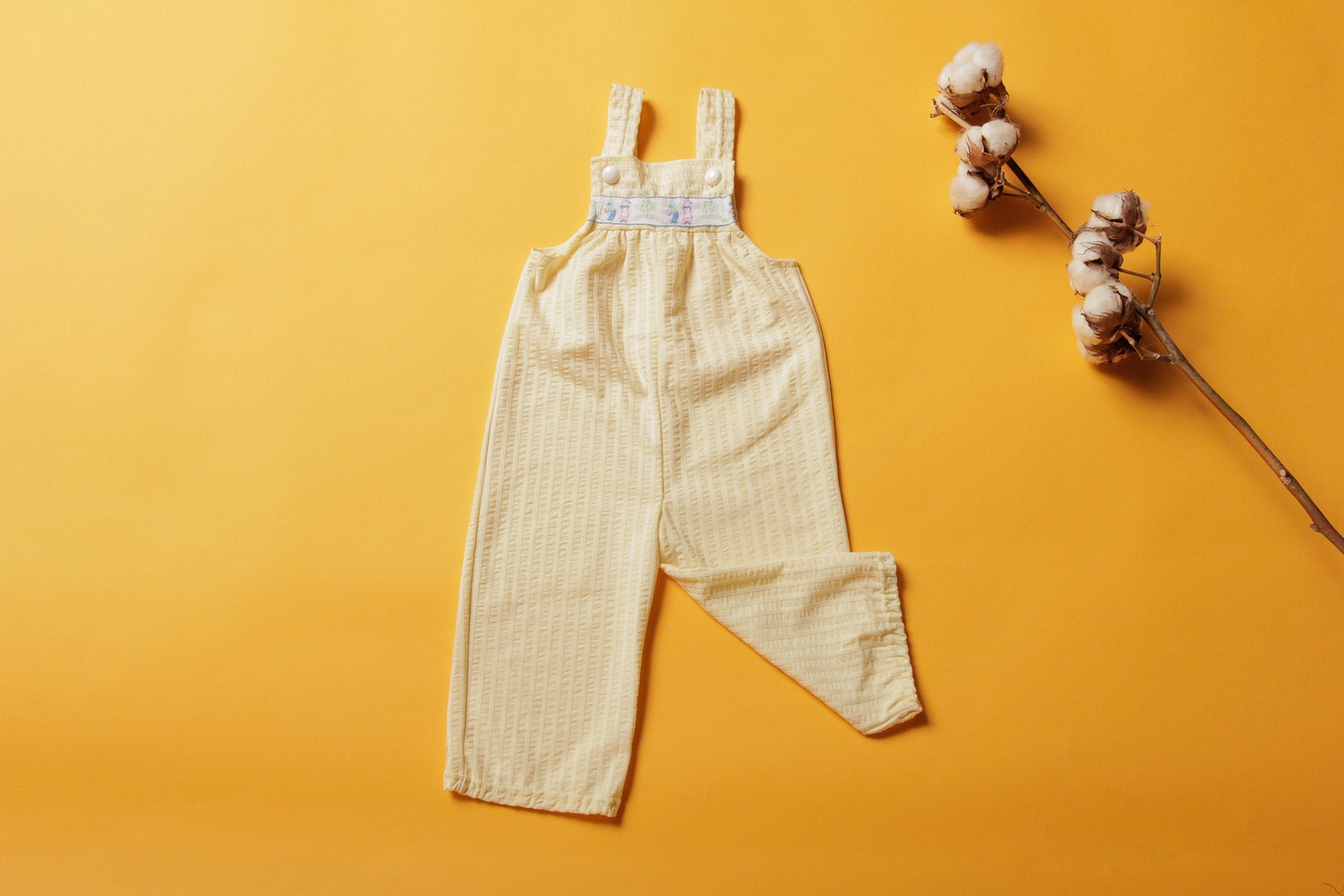 Vintage Baby Overalls Baby Boy Yellow Overalls Romper Bodysuit Made in ...
