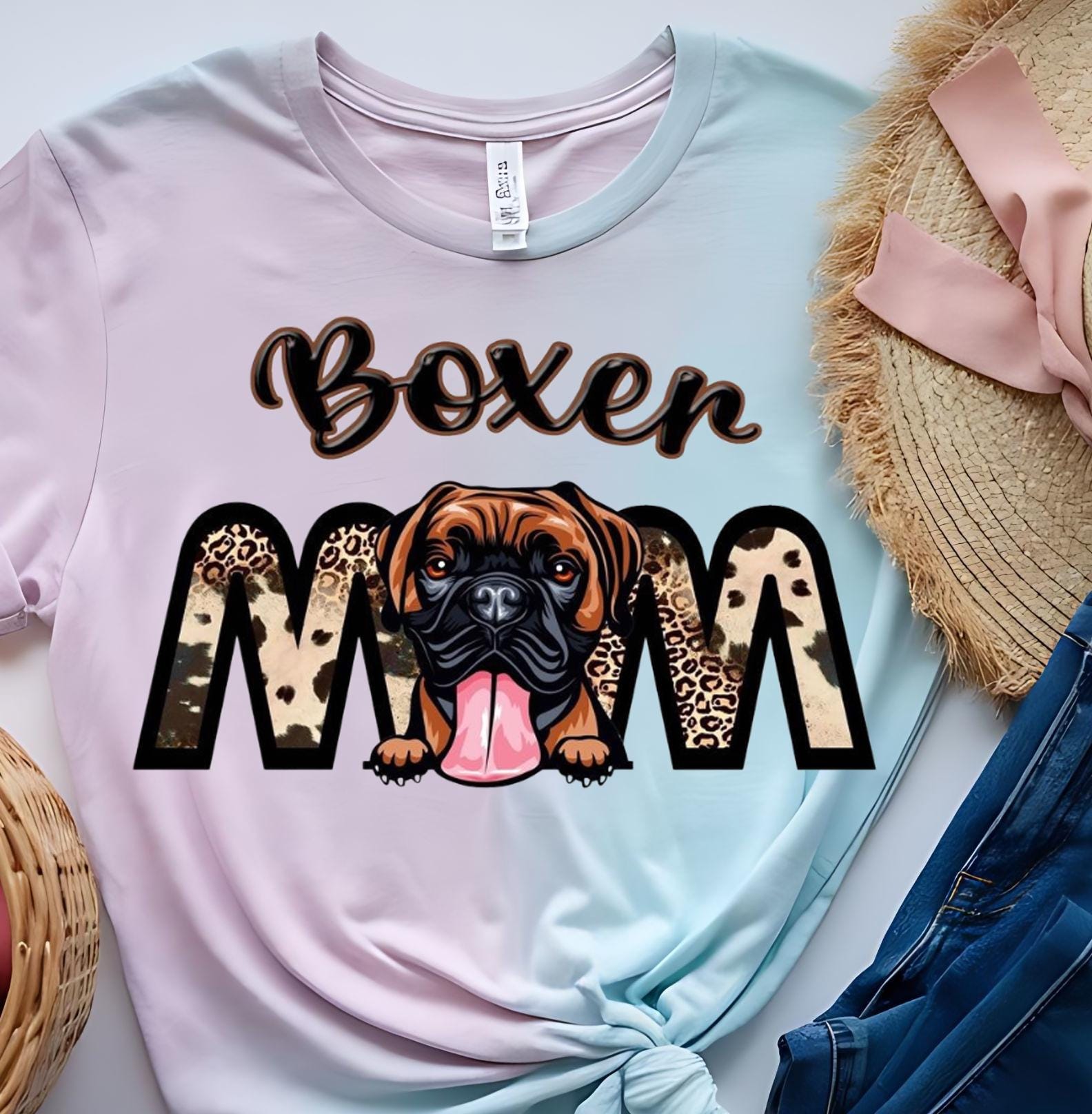 Boxer Mama PNG, Boxer Mom Png, Stacked, Dog Mom Life Png, Distressed ...