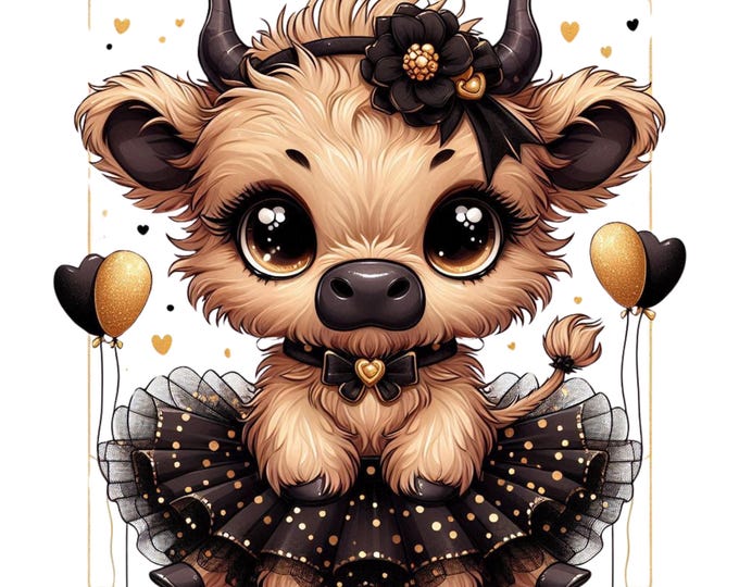 Highland Cow Happy Birthday Images, Bundle 16, Birthday PNG, Highland ...