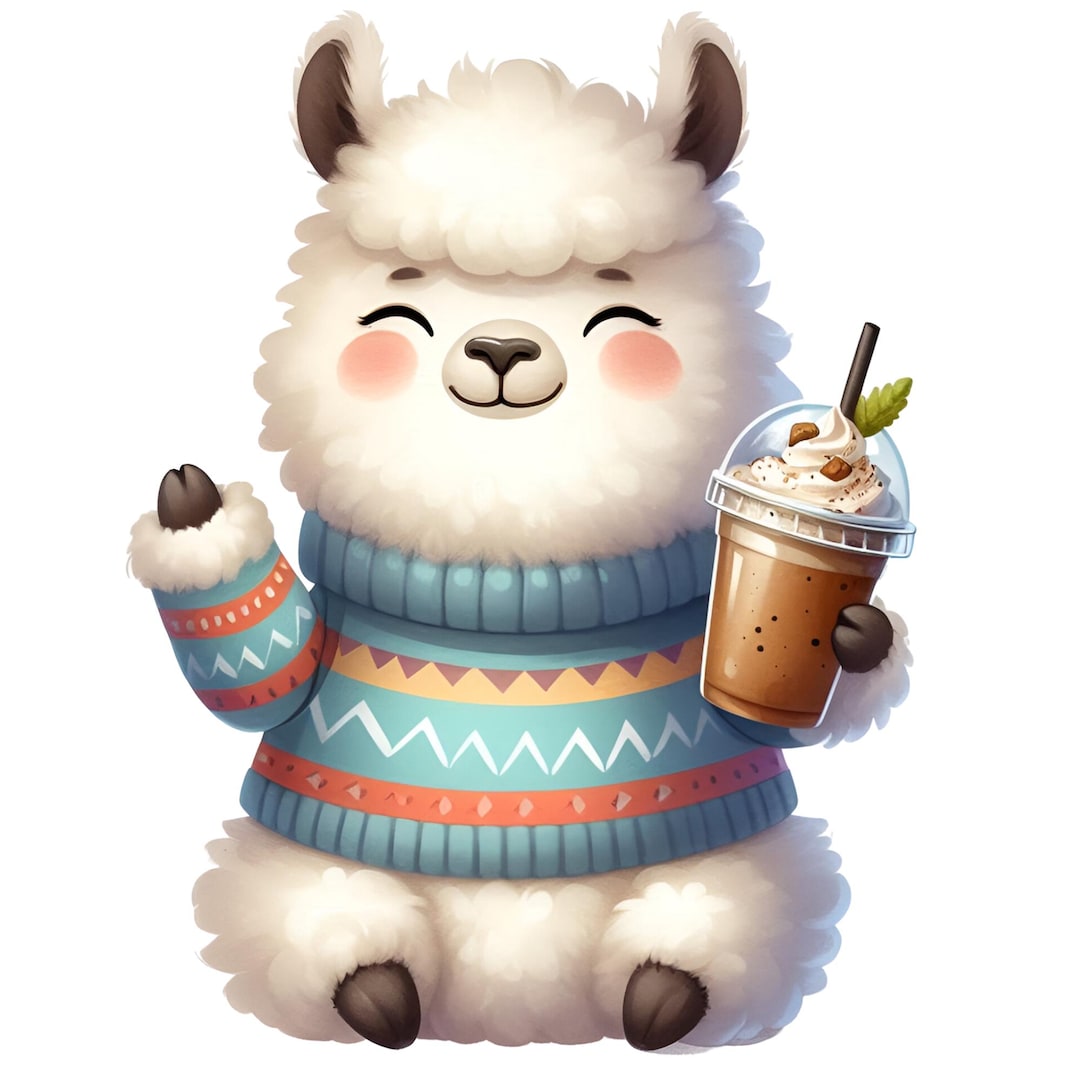 Funny Llama Clipart | 300 DPI PNG Digital Download for Projects ...