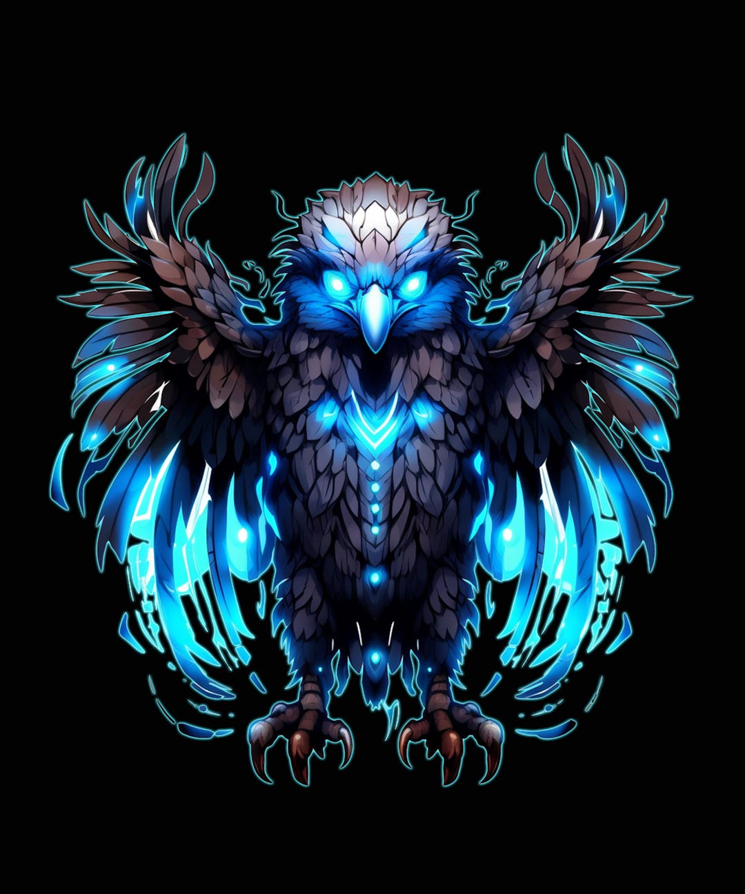 Glowing Black Tribal Falcon Clipart PNG - Digital Download, Instant Art ...