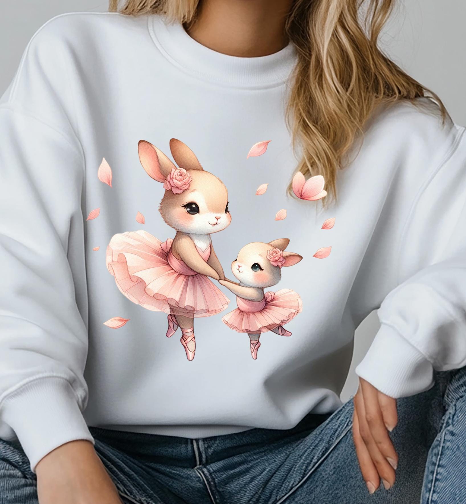Cute Ballet Rabbit Animals Mother's Day Clipart Mom Shirt Png Gift for ...