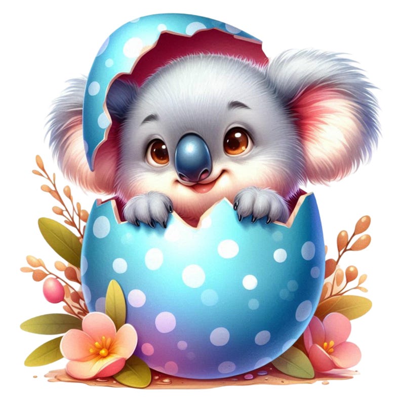 Easter Coala Clipart, Easter, Printable Watercolor Clipart, High Quality PNG, Digital Download ...