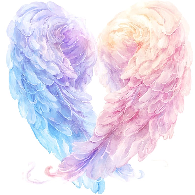 1 PNG JPG Angel Wings Clipart, Coloured Wings Clipart, Digital Clipart ...