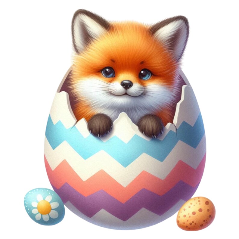 Easter Fox Clipart, Easter, Printable Watercolor Clipart, High Quality ...