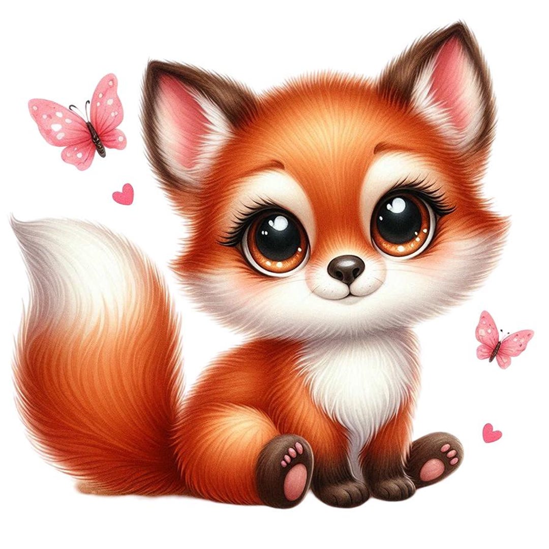 26 Cute Fox and Butterfly Clipart Bundle - 26 Watercolor PNG Designs ...