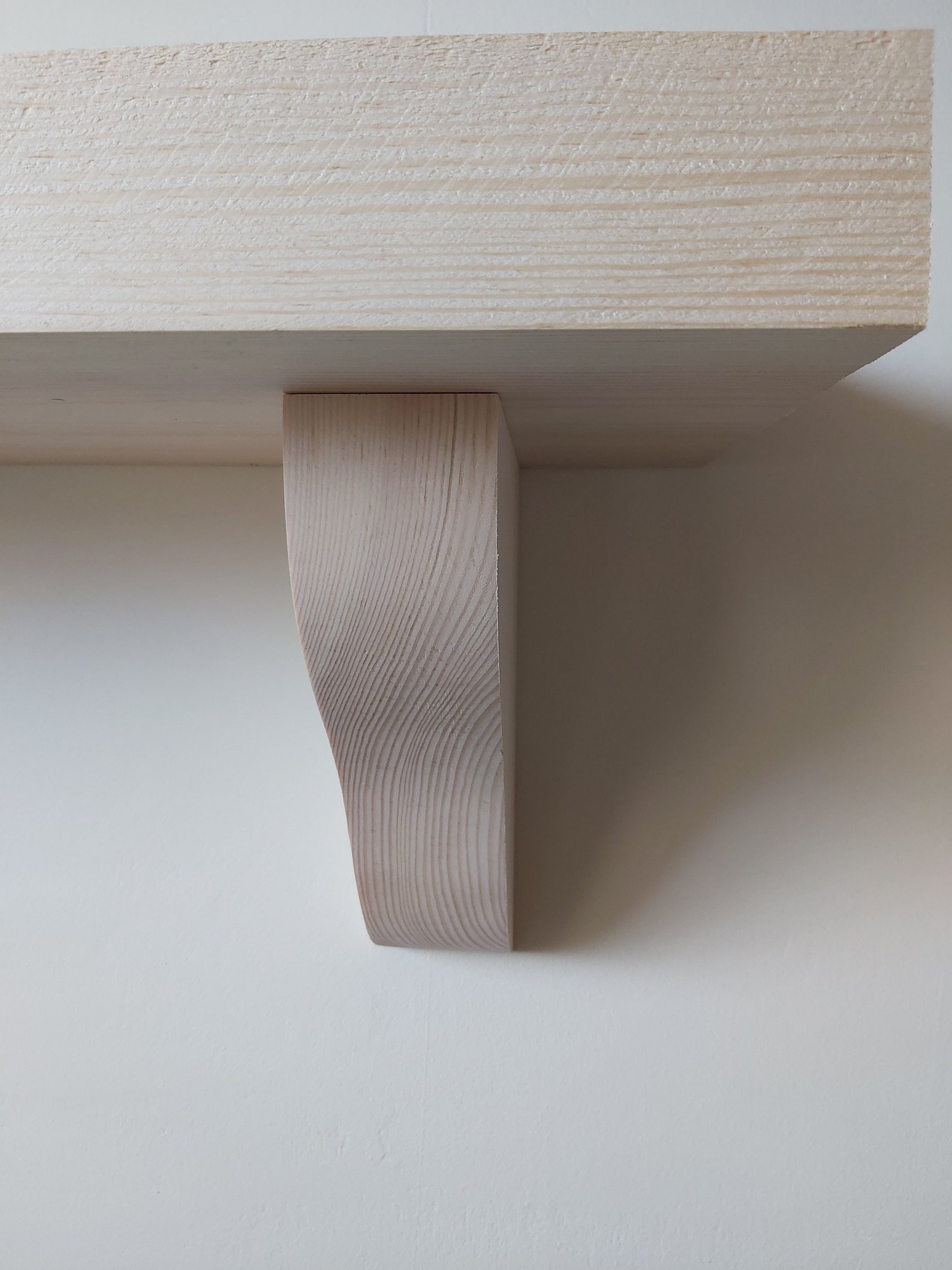 Wood Shelf Brackets (pair of 2) – Handmade Baltic Pine Corbels – Rustic ...
