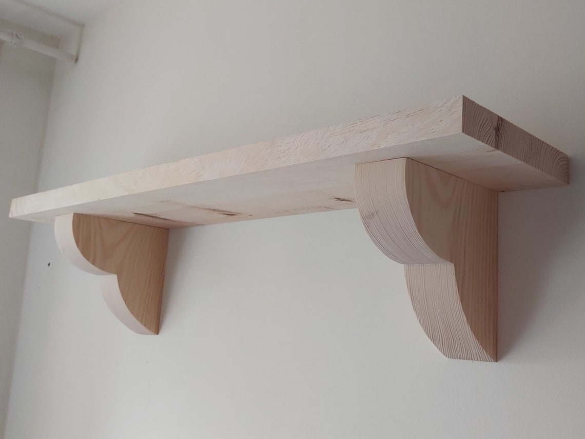 Wood Brackets 2x Handmade Massive Pine Unfinished Brackets - Etsy