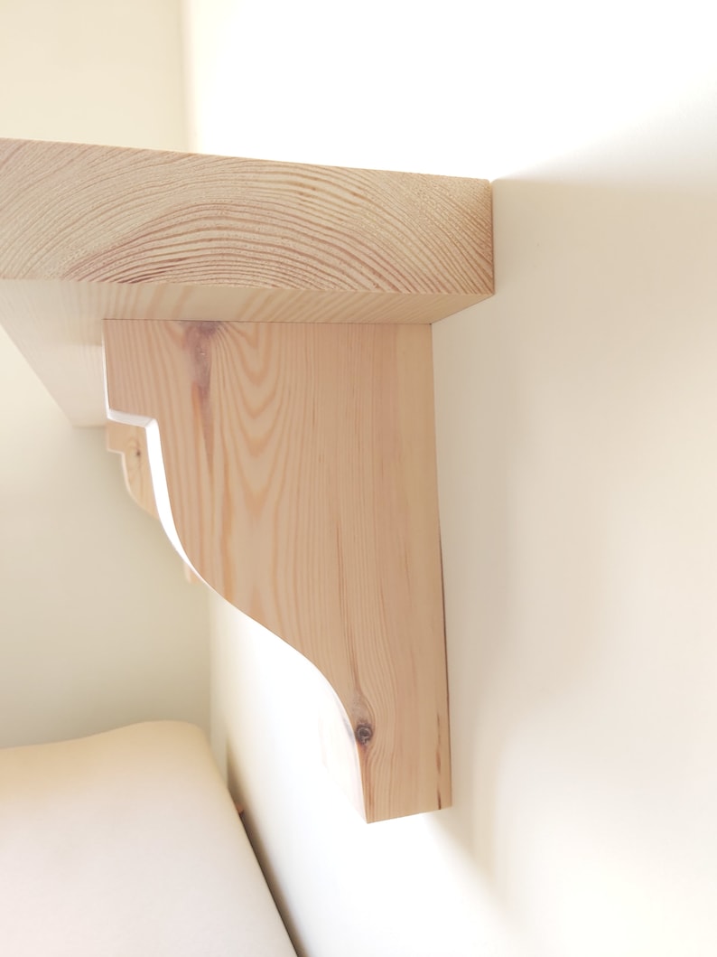 One Pair Solid Wooden Brackets Shelf Bracket Handmade - Etsy