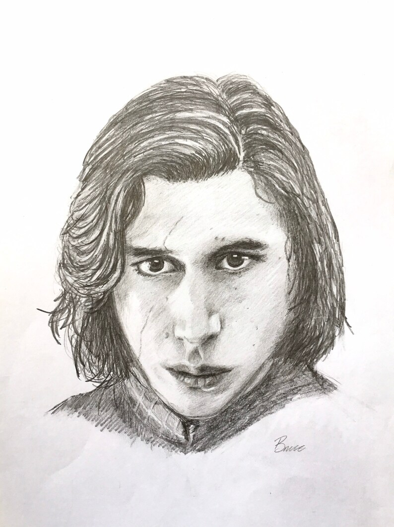 Adam Driver portrait print from my original sketch | Etsy