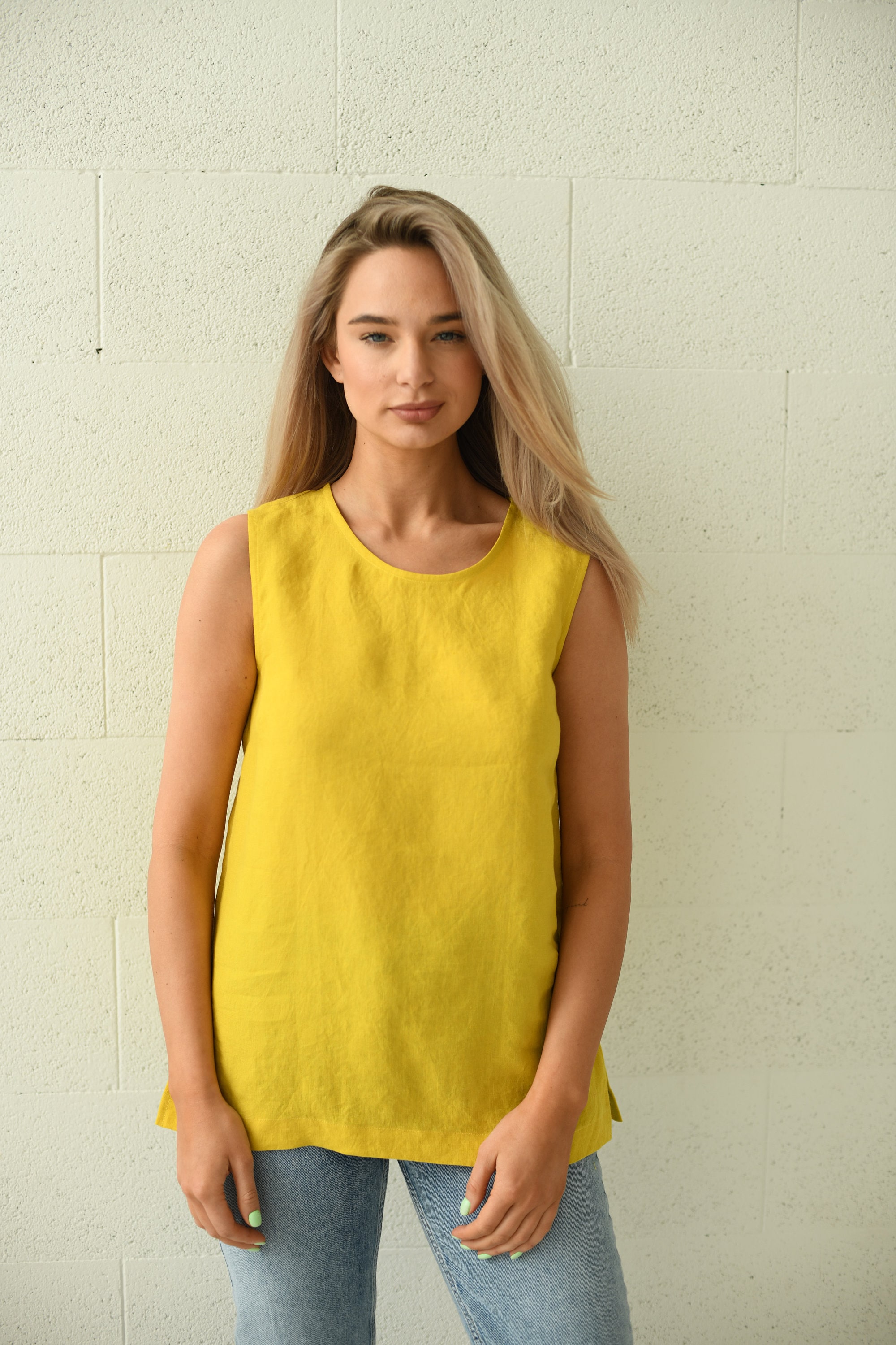 LAURA Leinen Top, Leinen Sommerbluse - Etsy.de