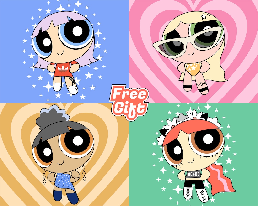 Quality Custom Personalized Powerpuff Girls Digital Cartoon Portrait ...