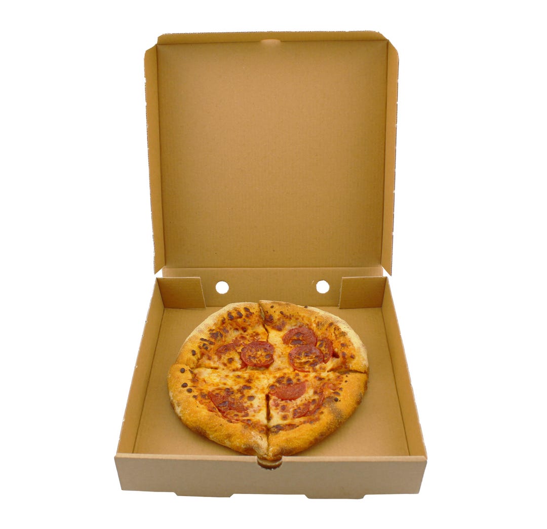 Cardboard Boxes Pizza / Takeaway Box With Rear Vent Holes - Etsy UK