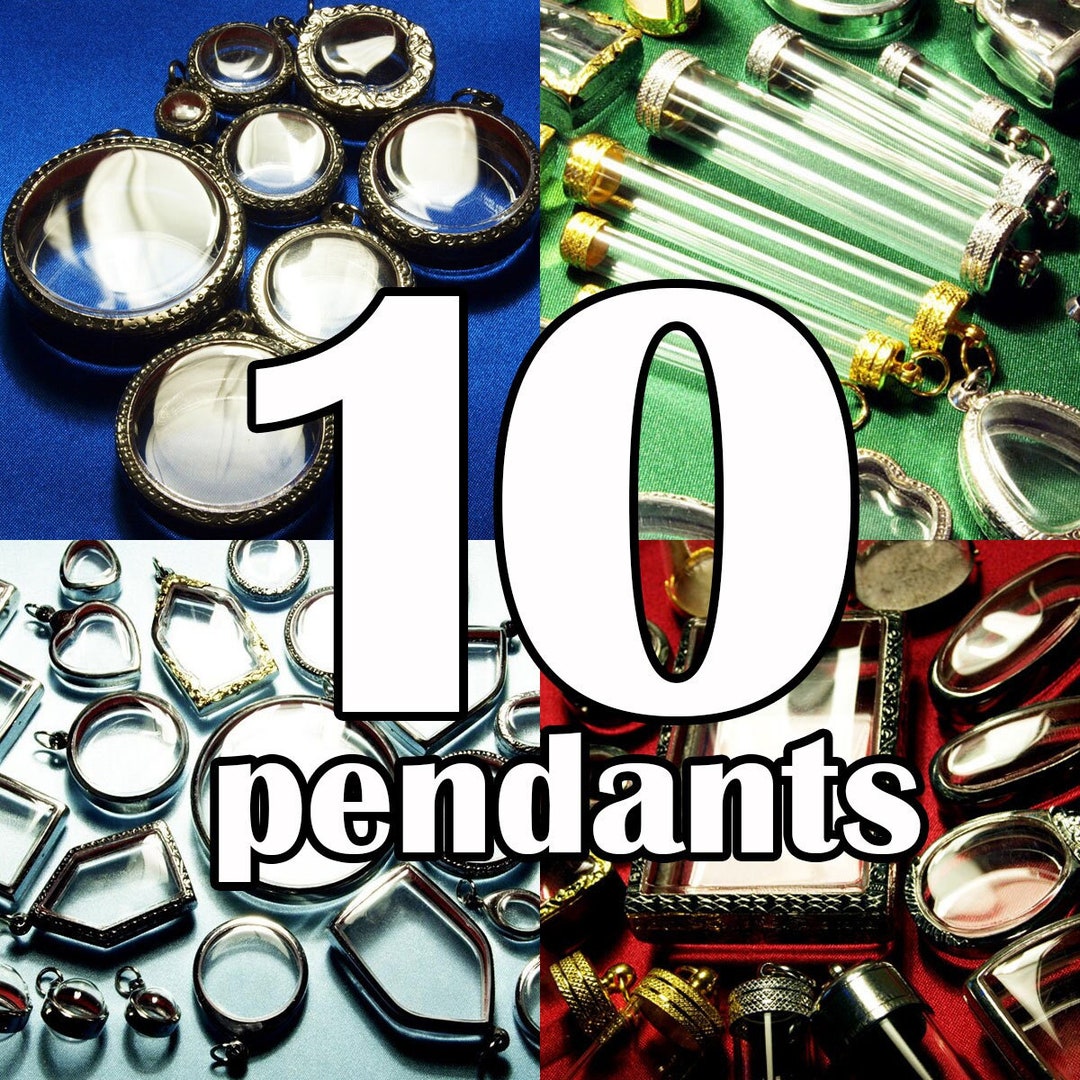 10 Randomly Selected Fillable Pendant Supplies Jewelry Terrariums Thai ...