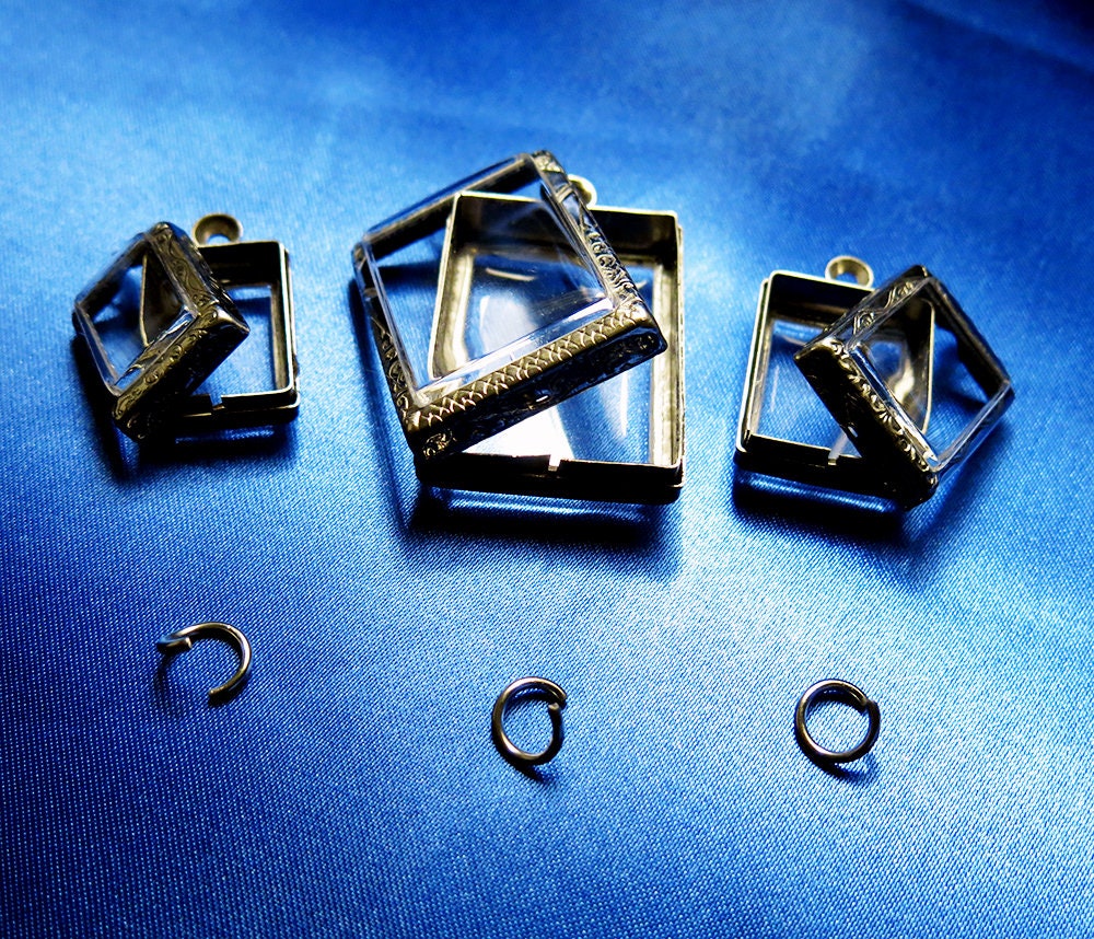 Shadow Box Pendants Engraved Display Case Botanical - Etsy