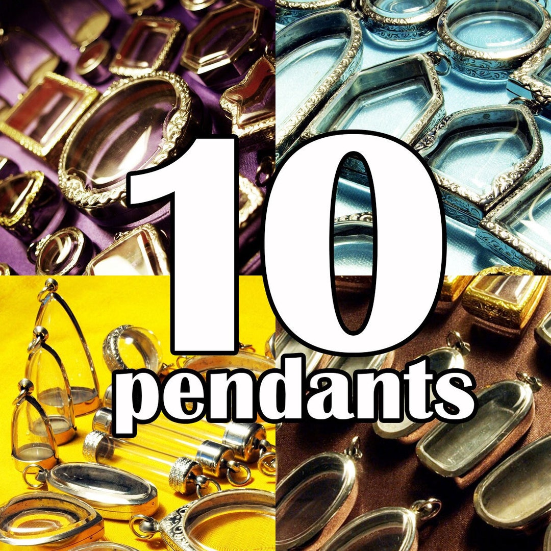 10 Randomly Selected Fillable Pendant Supplies Jewelry Terrariums Thai ...
