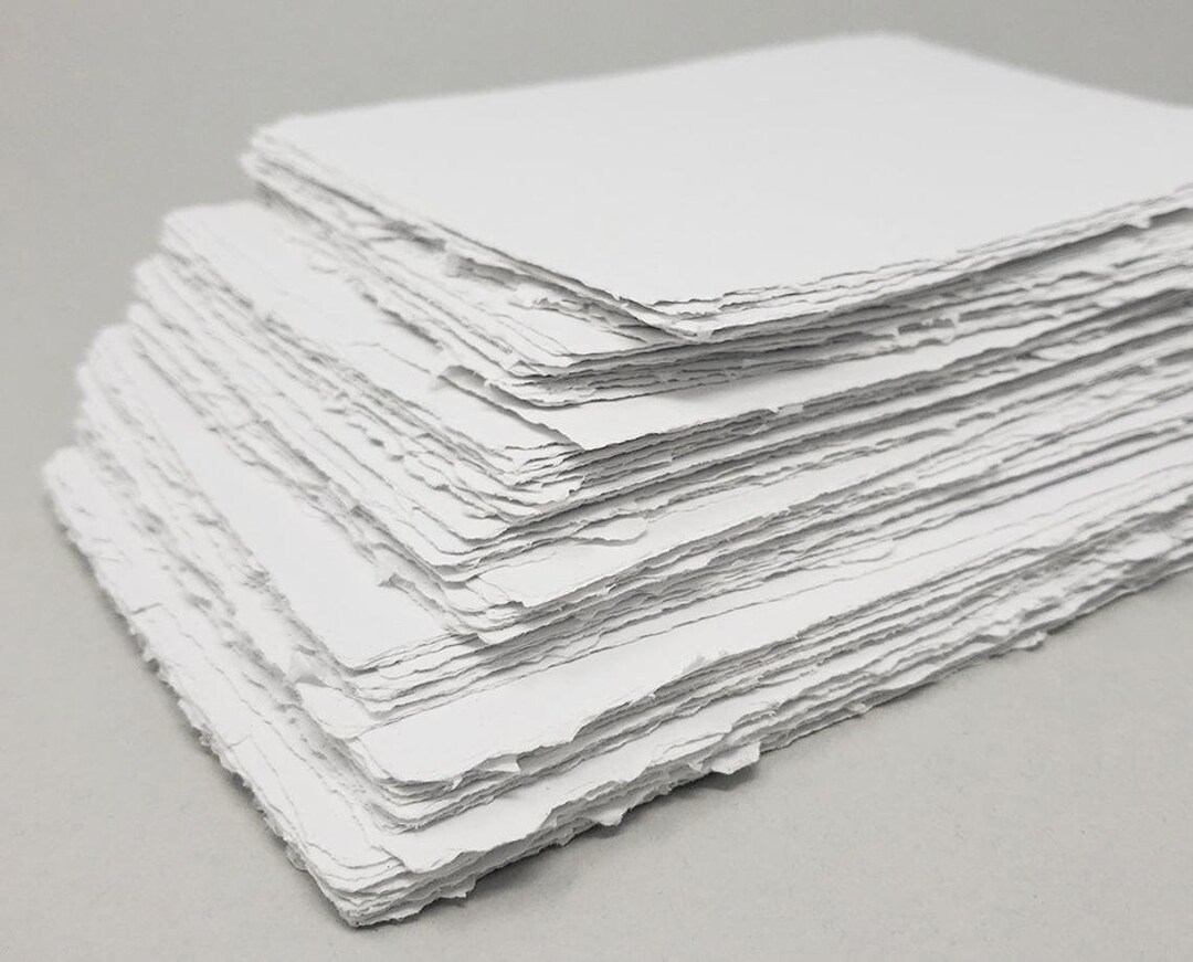 Handmade Paper Sheets Deckled Edge Thick 200 GSM Acid Free Natural ...