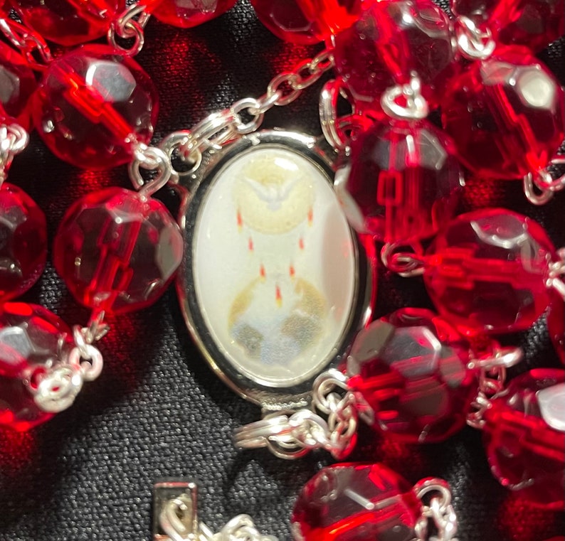 XL Red Faceted Holy Spirit Rosary - Etsy