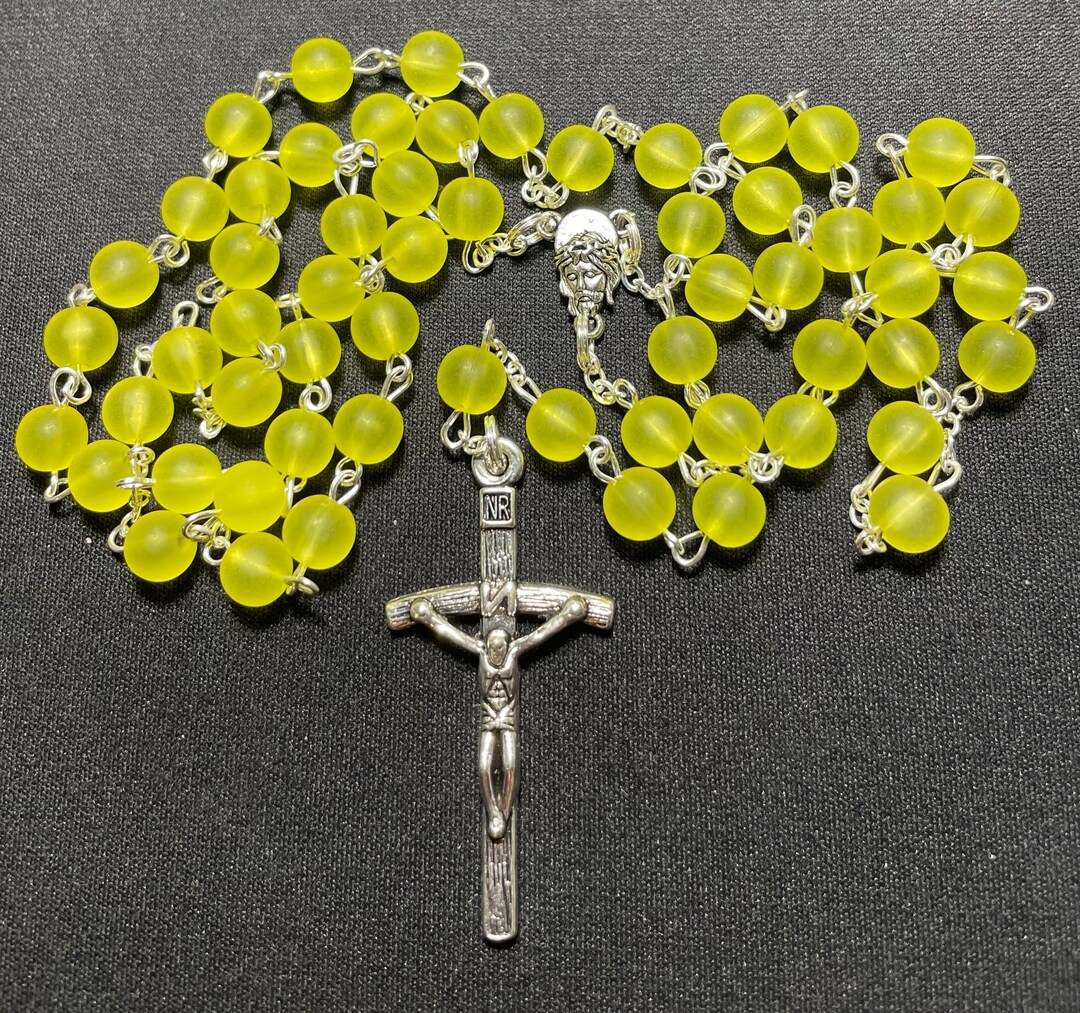 Neon Yellow Plastic Bead Rosary - Etsy