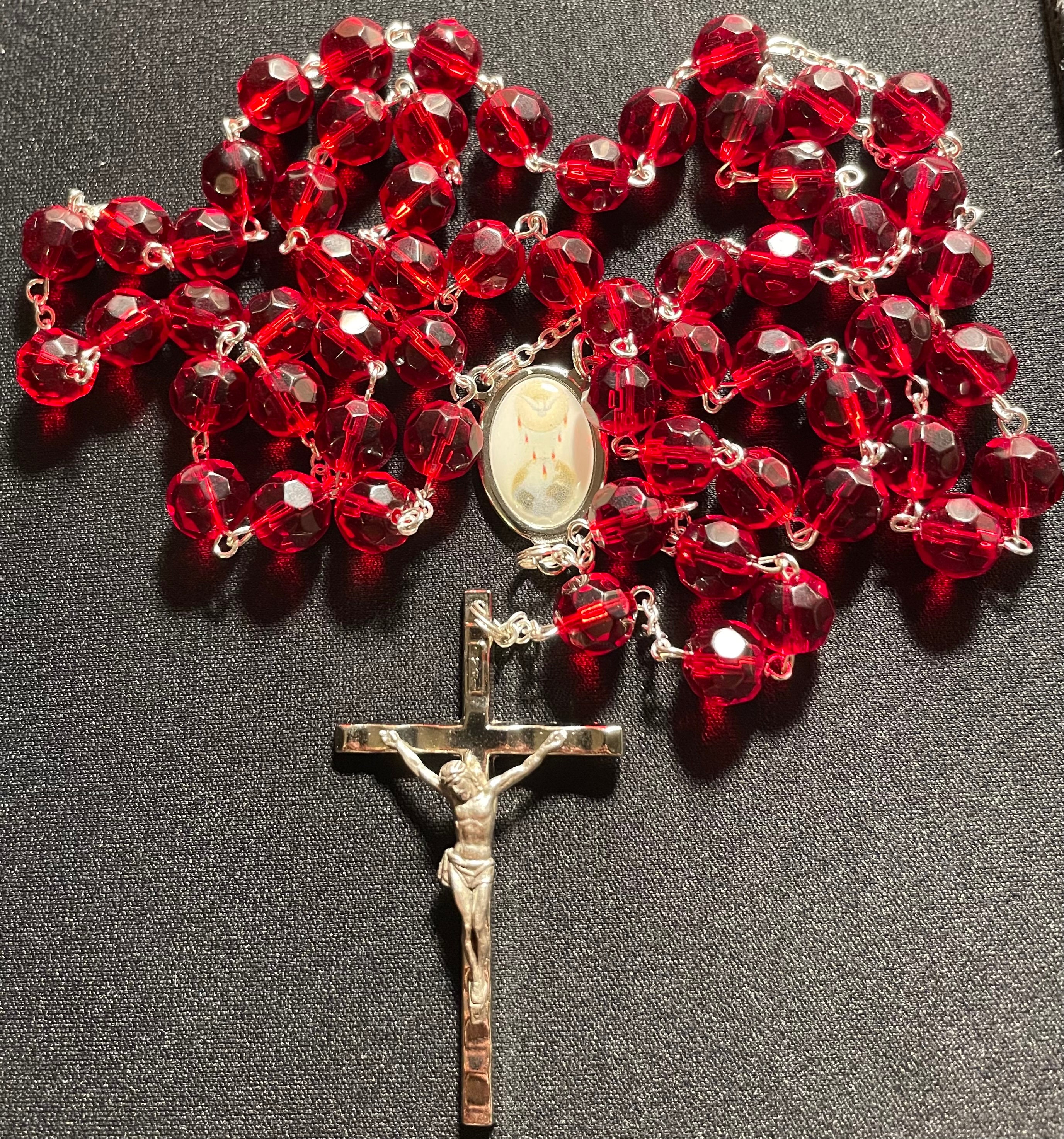 XL Red Faceted Holy Spirit Rosary - Etsy