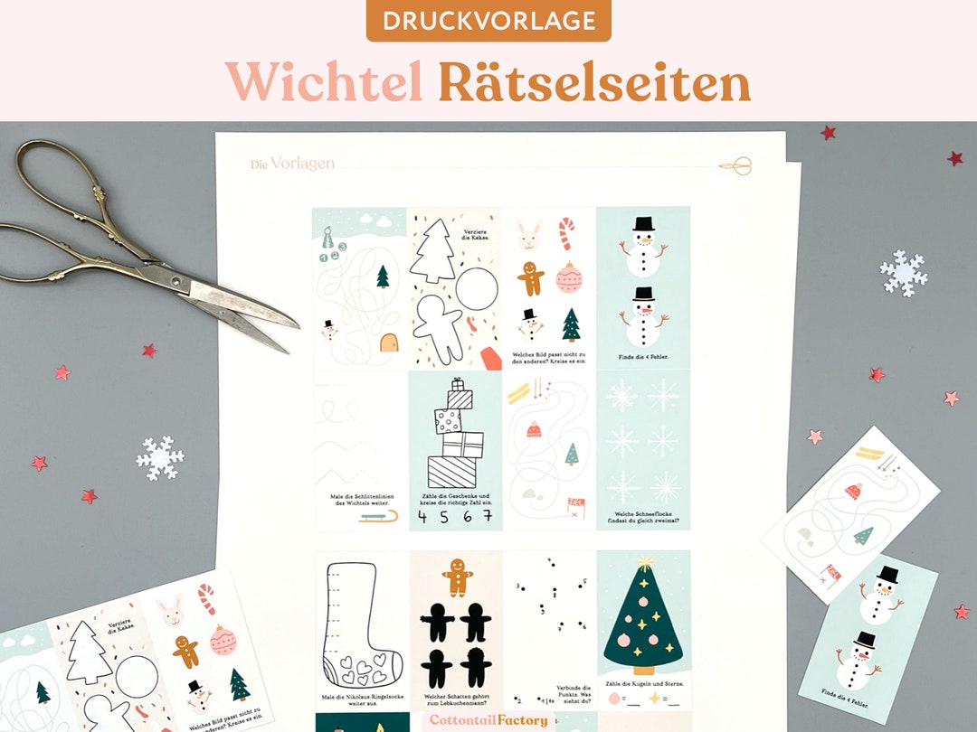 Wichteltür Rätselseiten Zum Ausdrucken / Printable Wichtel ...
