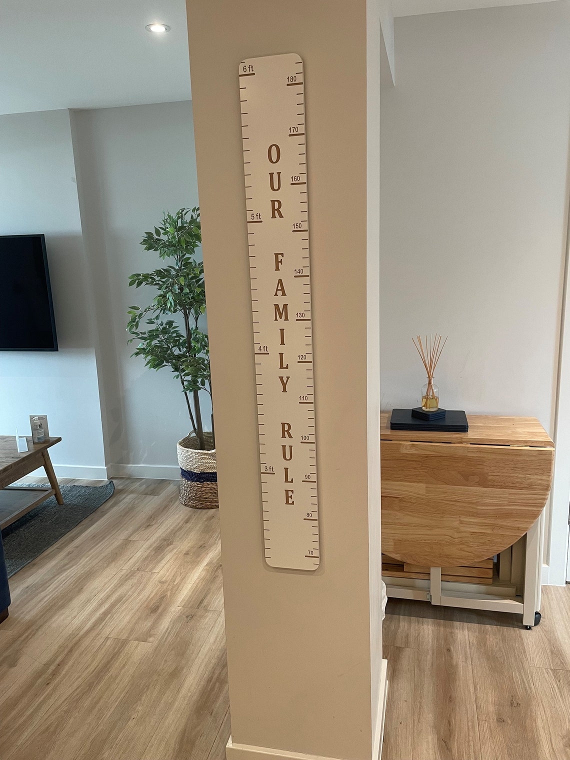 Personalised White Height Chart Ruler, Wooden Height Chart, Children's ...