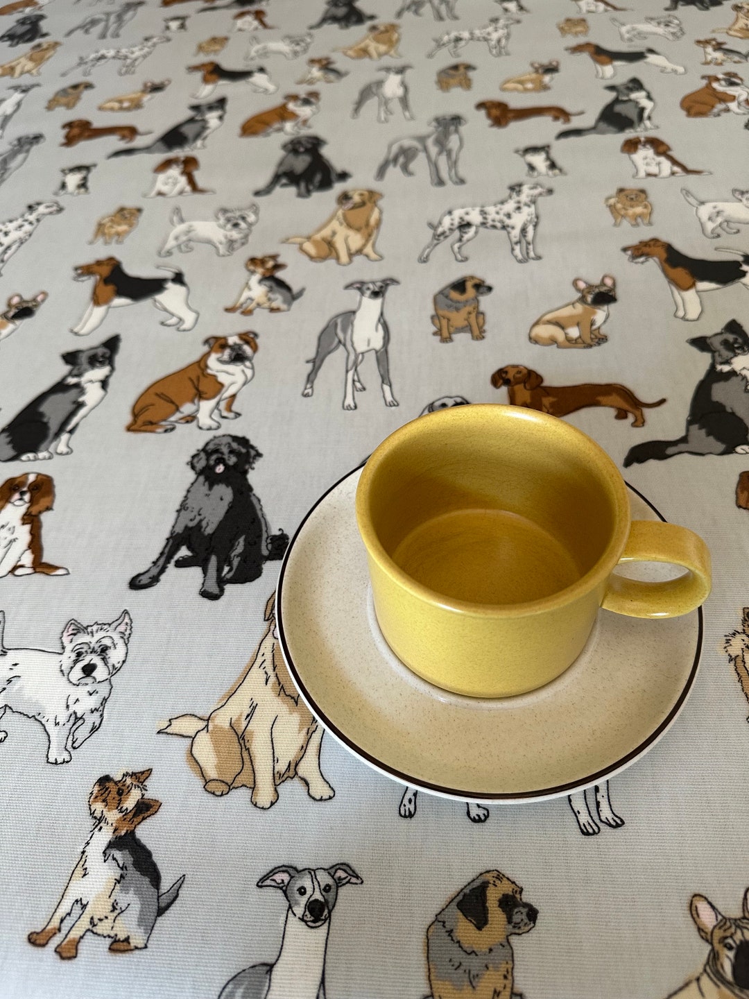 Wipeable Dog Design PVC Tablecloth - Etsy UK