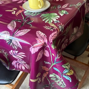 Wipeable Tropical Design PVC Tablecloth - Etsy