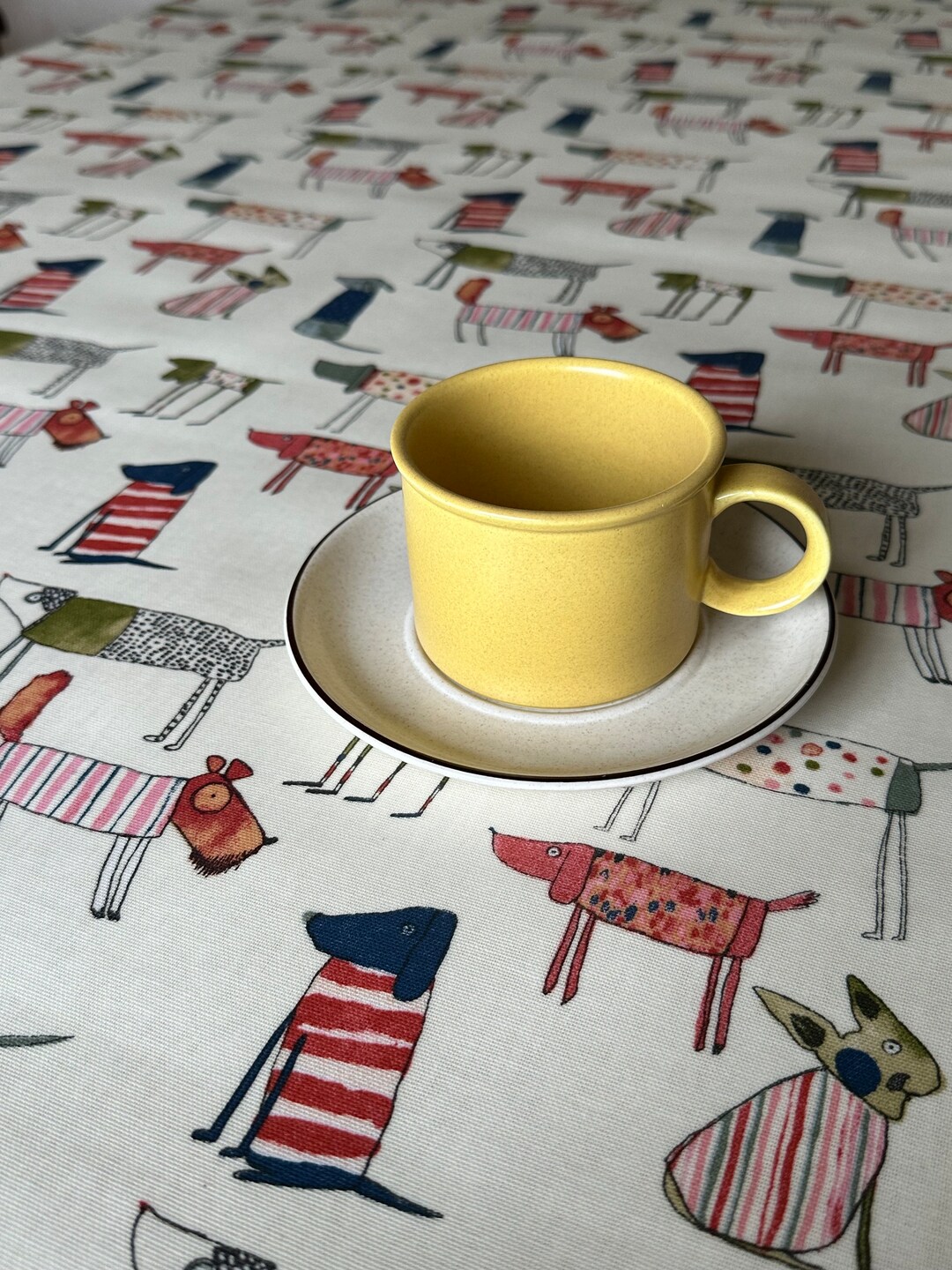 Wipeable Quirky Dog Design PVC Tablecloth - Etsy