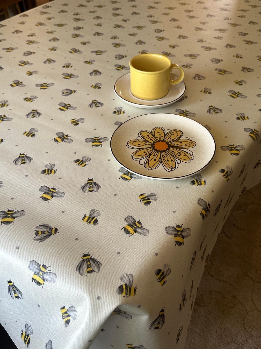 Wipeable Bee Design Tablecloth - Etsy
