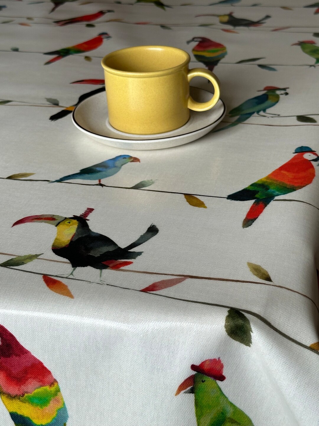 Wipeable Toucan Design Tablecloth - Etsy