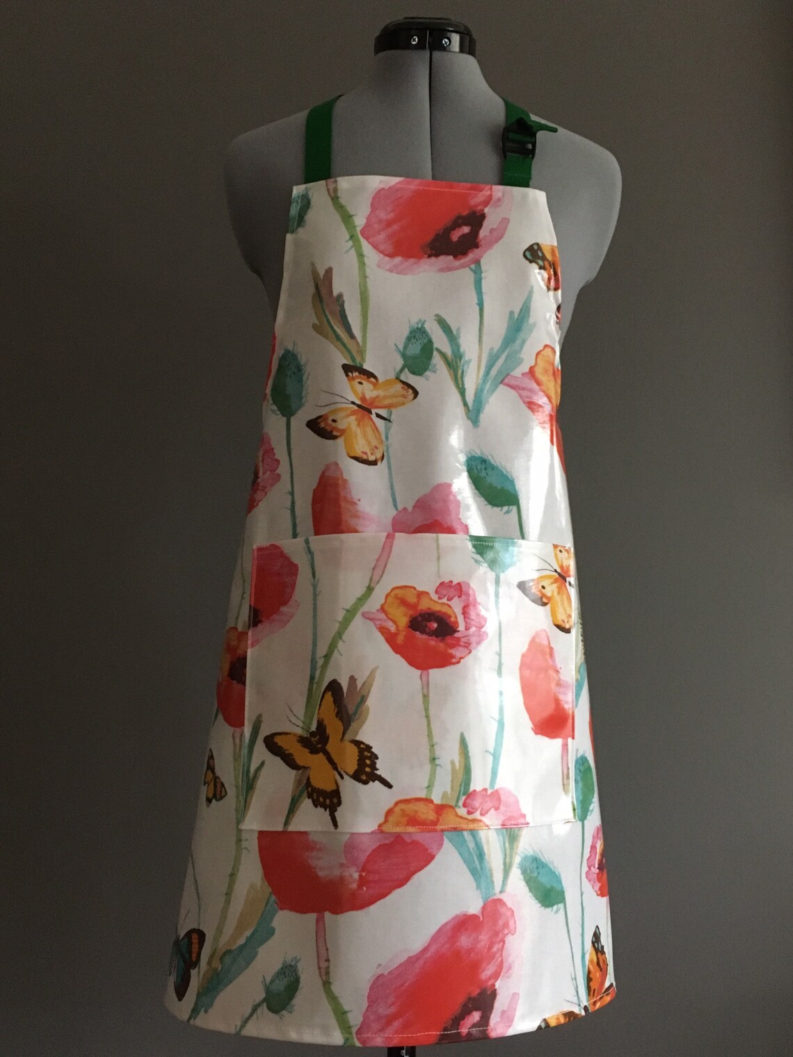 Wipeable Poppy Field PVC Apron - Etsy