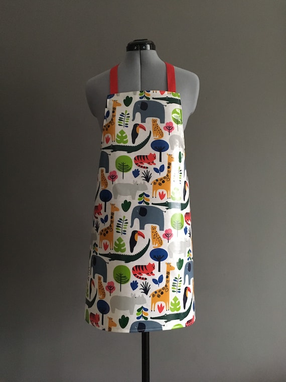 Wipeable Scandi Animal PVC Apron - Etsy