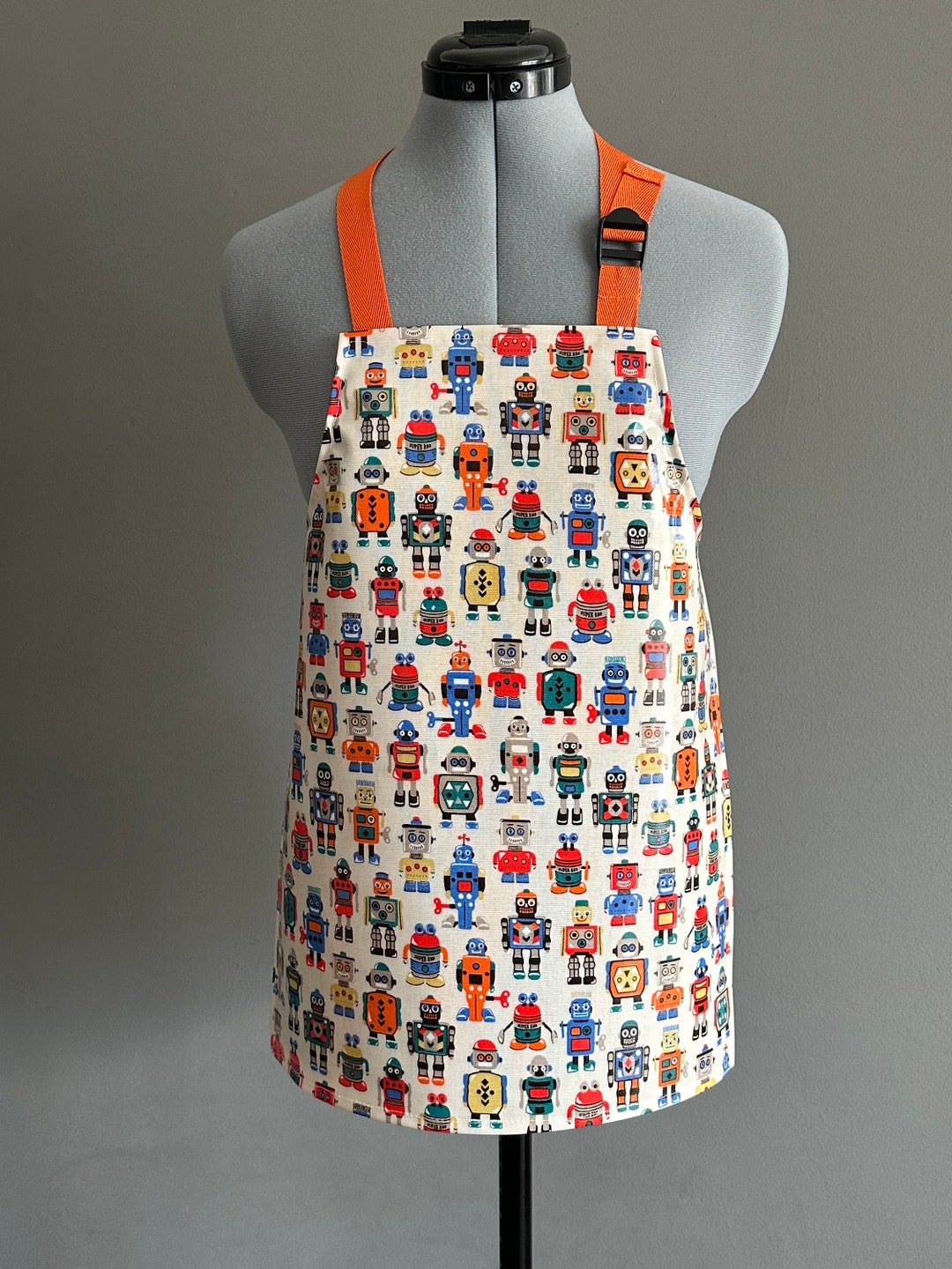 Wipeable Robot Child's PVC Apron - Etsy
