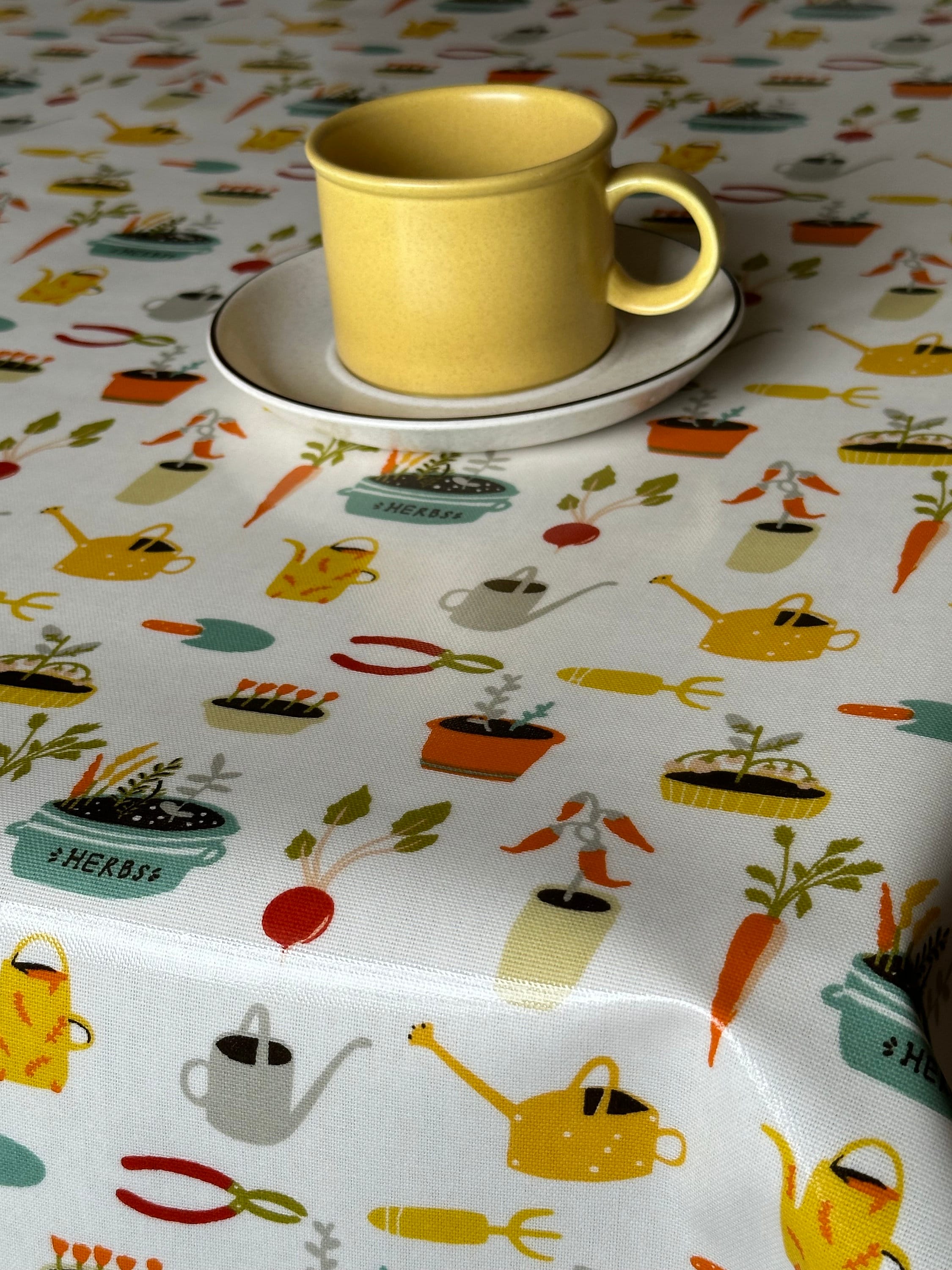 Wipeable Kitchen Garden Design Carnival Tablecloth - Etsy