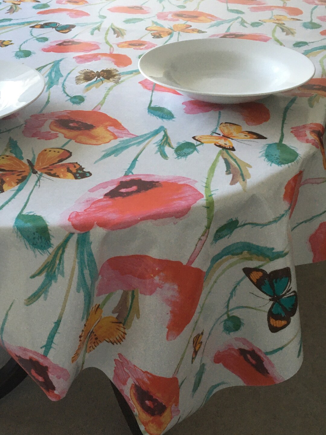 Wipeable Poppy Fields PVC Tablecloth - Etsy