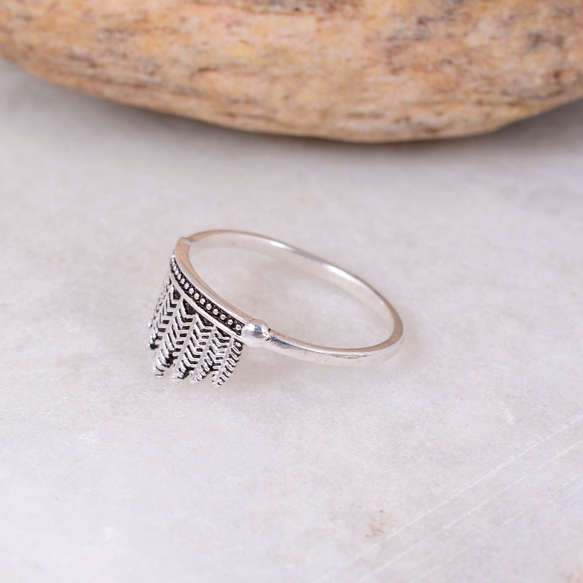 Silver Dainty Forest Ring Tree Ring mountain forest tree | Etsy