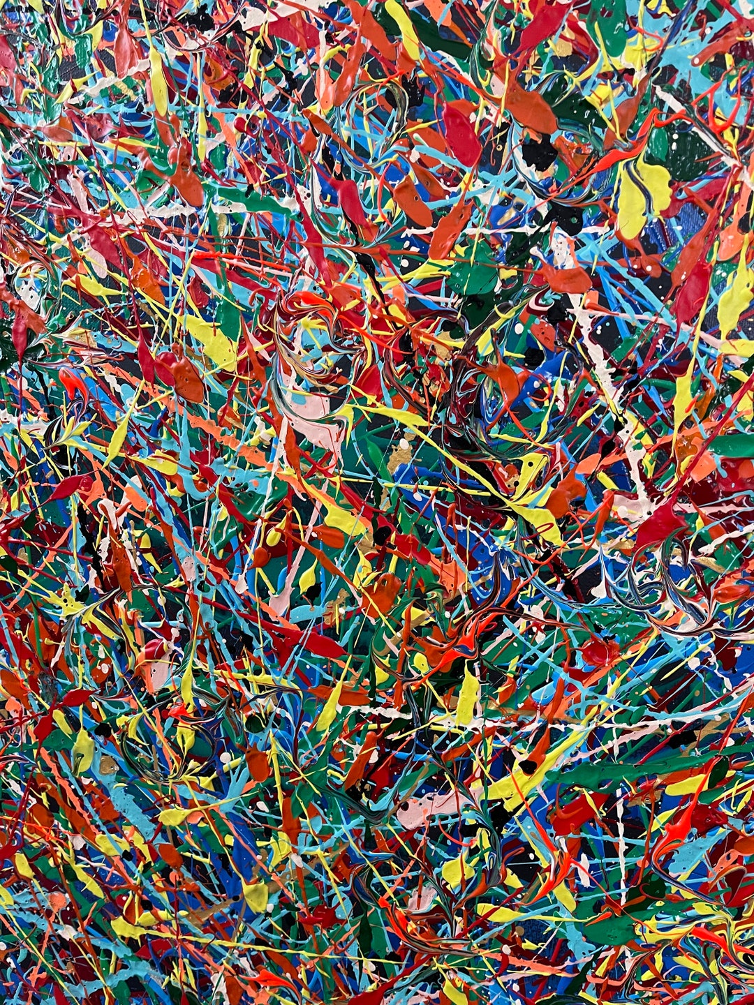 Abstract Jackson Pollock Inspired Art, Jackson Pollock Large Artwork ...