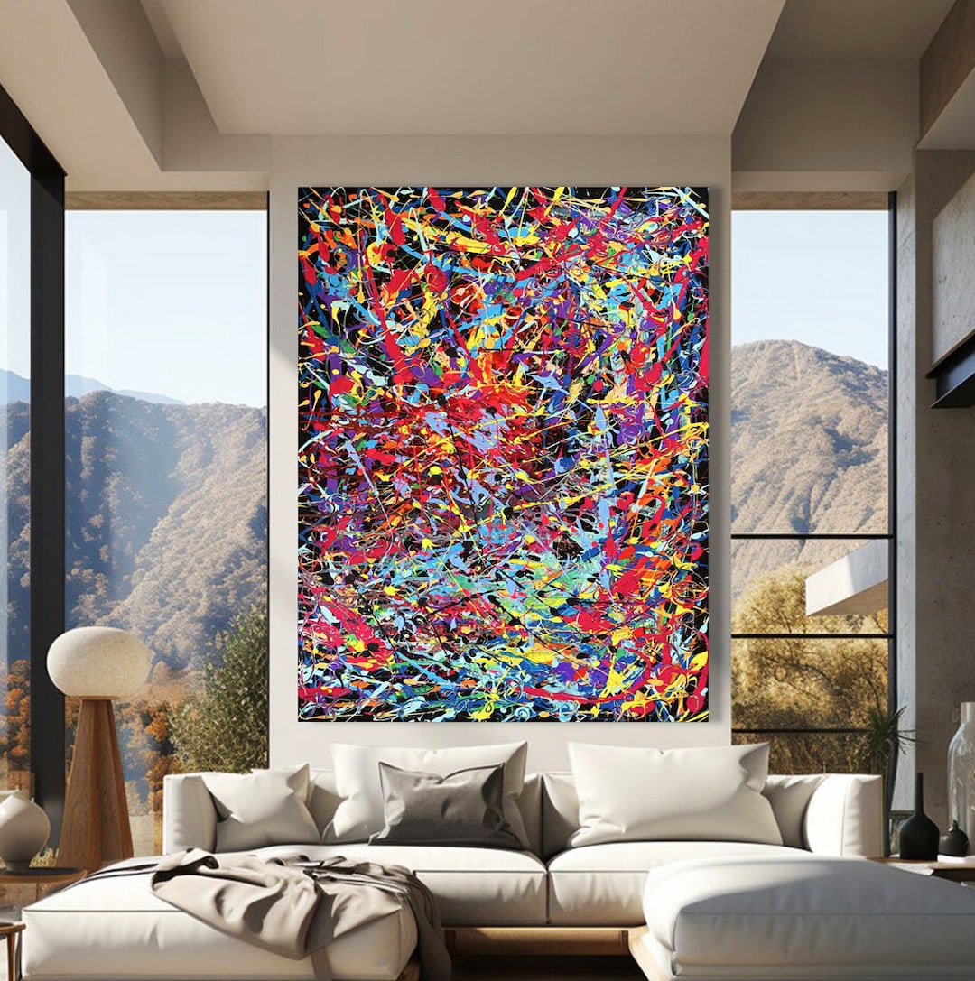 Abstract Jackson Pollock Inspired Art, Jackson Pollock Large Artwork ...