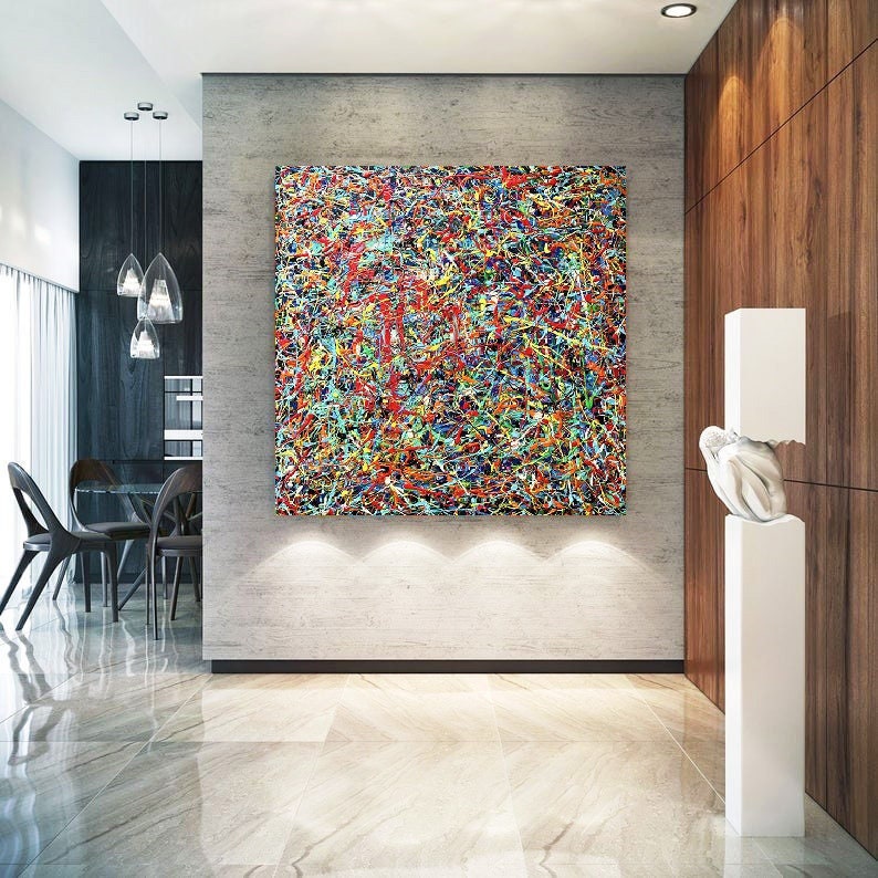 Abstract Jackson Pollock Inspired Art, Jackson Pollock Large Artwork ...