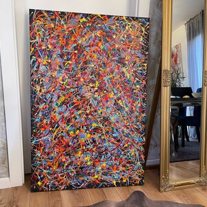 Abstract Jackson Pollock Inspired Art, Jackson Pollock Large Artwork ...