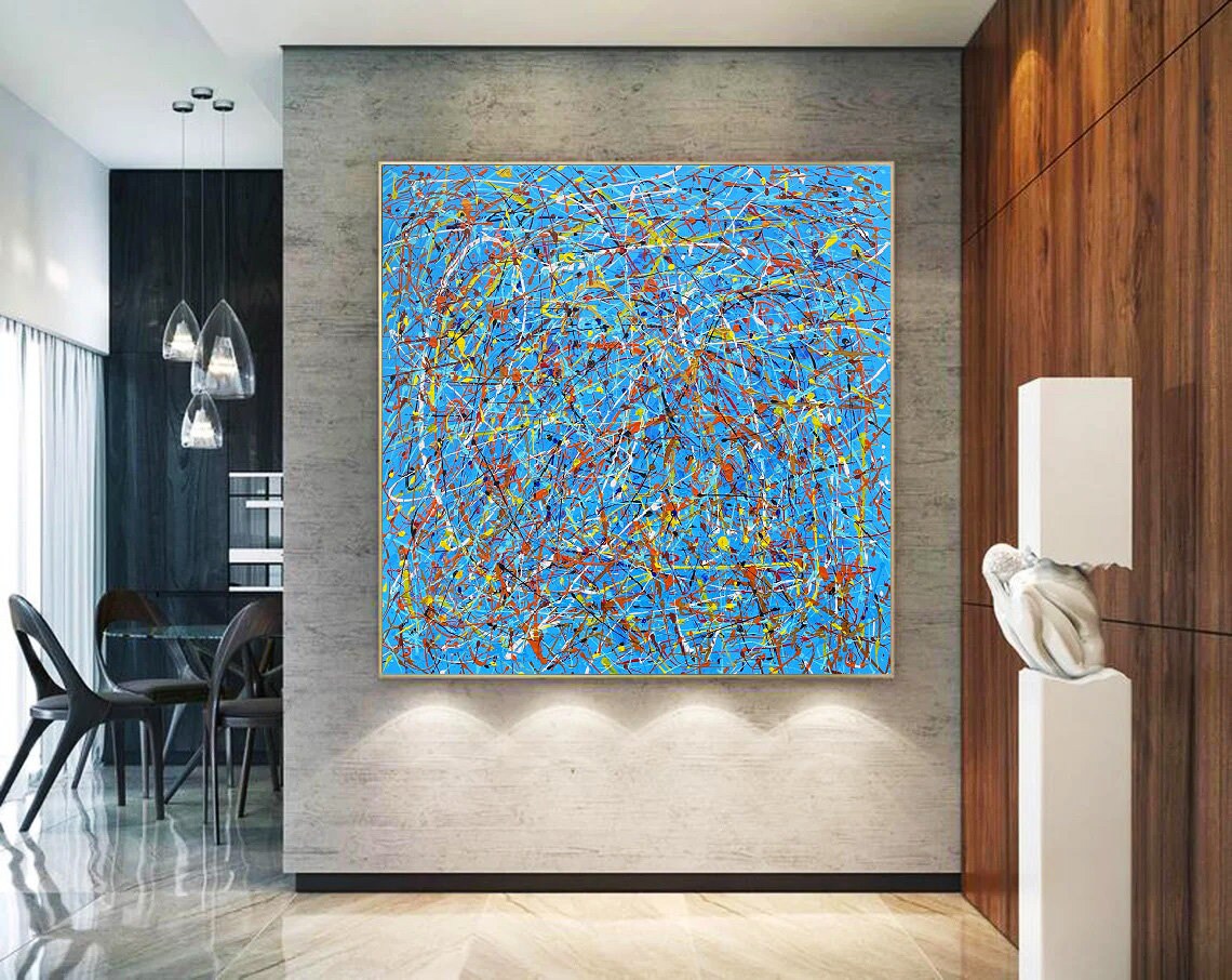 Abstract Jackson Pollock Inspired Art, Jackson Pollock Large Artwork ...