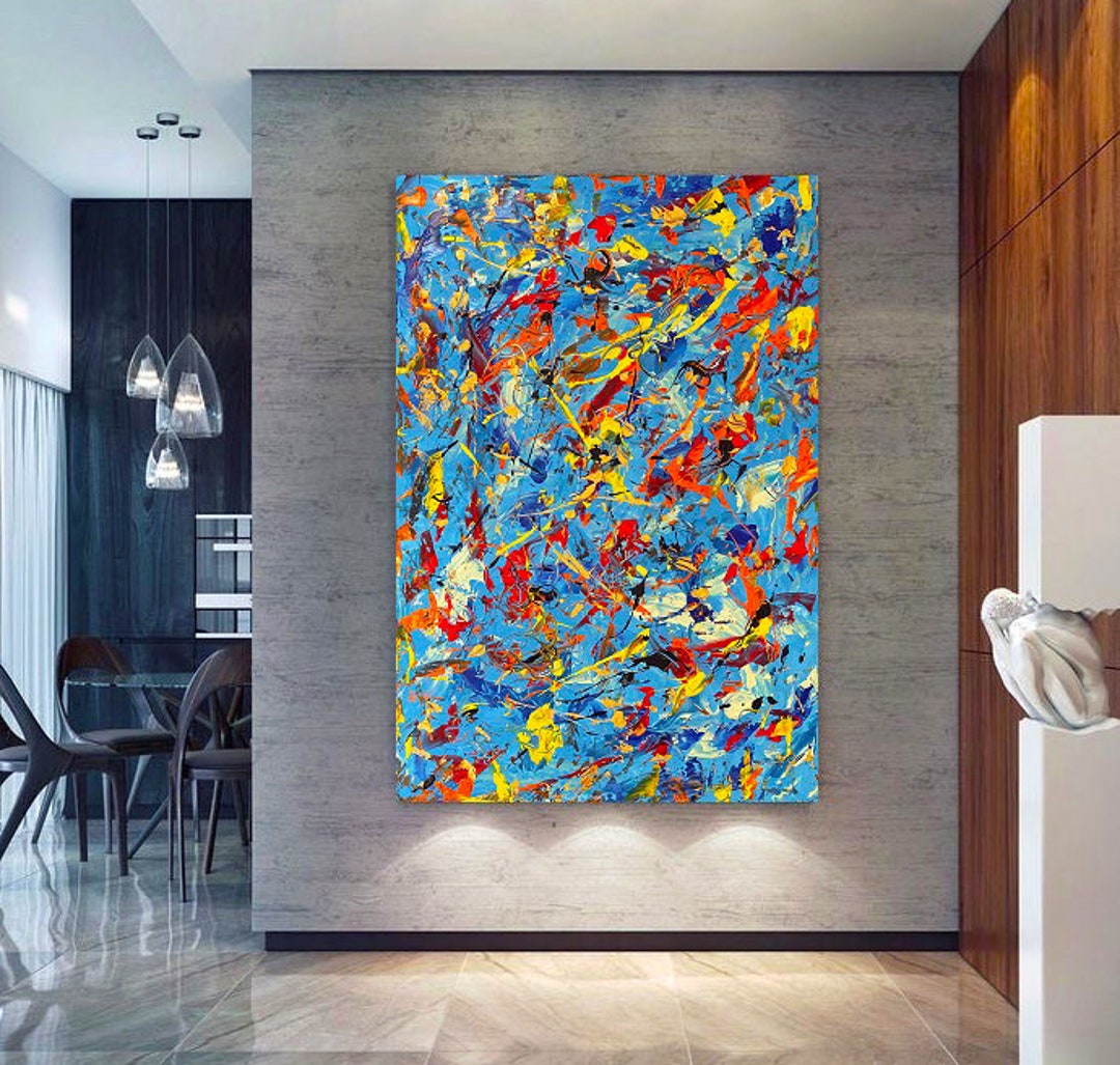 Abstract Jackson Pollock Inspired Art, Jackson Pollock Large Artwork ...