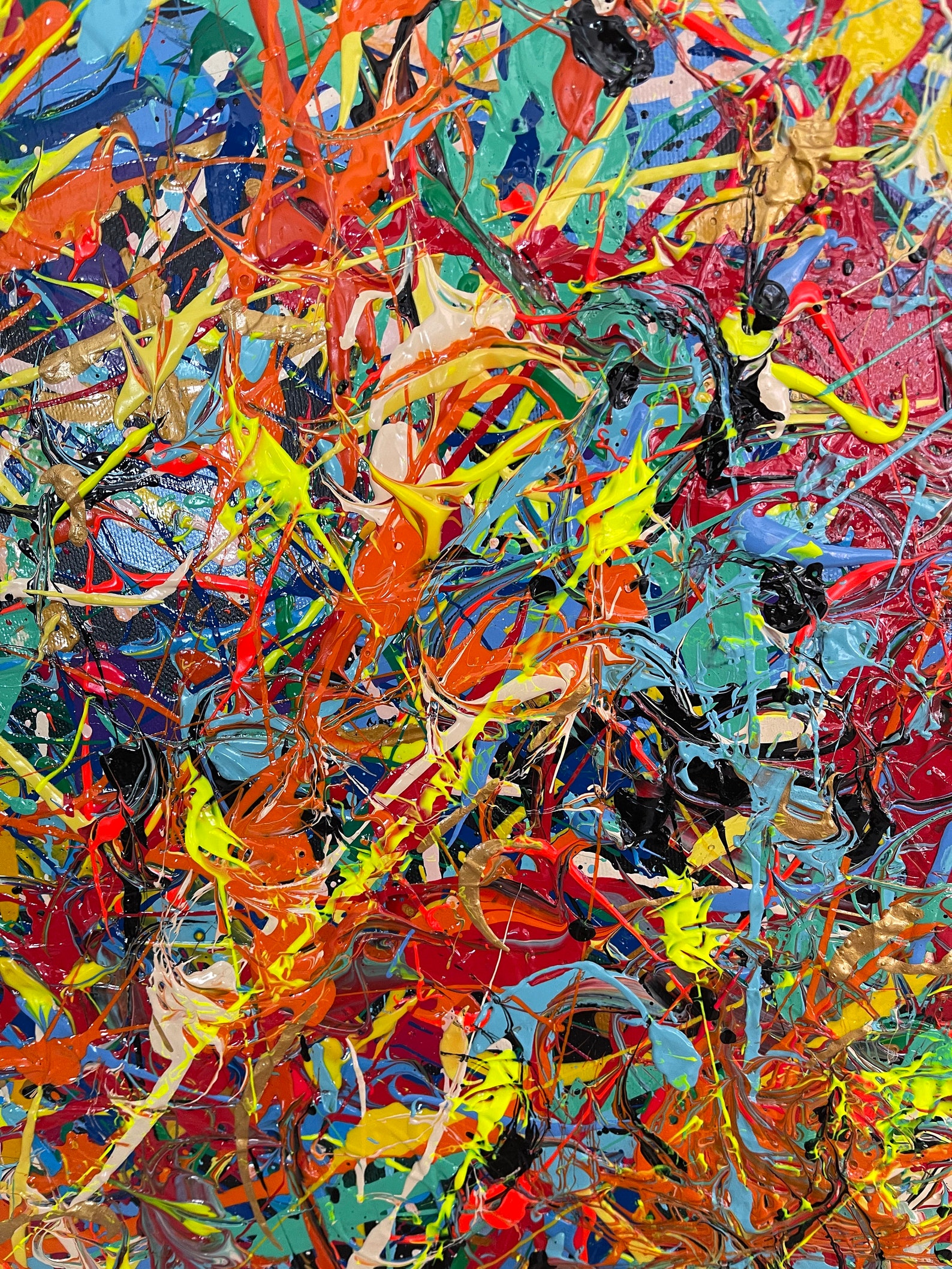 Abstract Jackson Pollock Inspired Art, Jackson Pollock Large Artwork ...