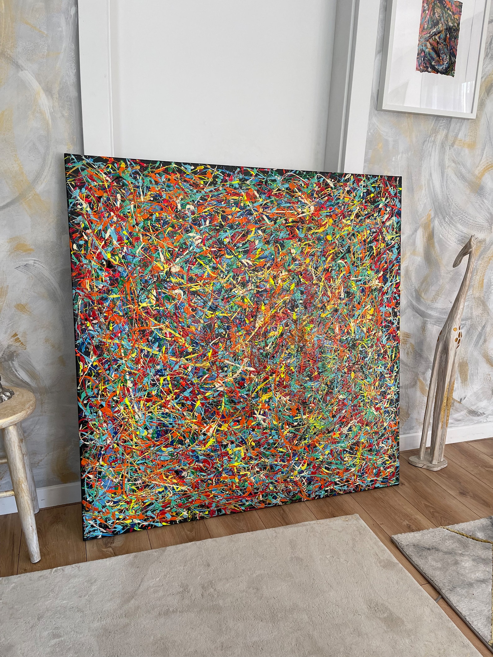 Abstract Jackson Pollock Inspired Art, Jackson Pollock Large Artwork ...