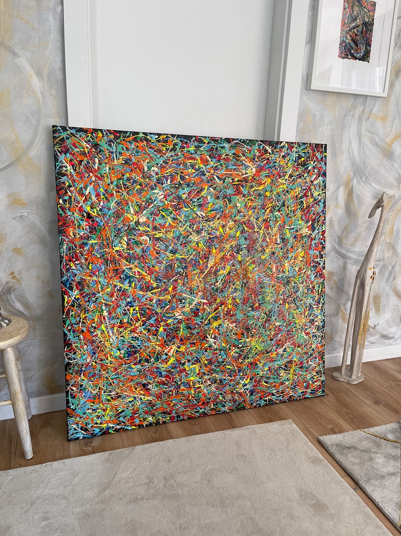 Abstract Jackson Pollock Inspired Art, Jackson Pollock Large Artwork ...