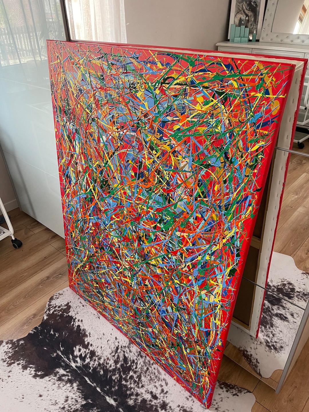 Abstract Jackson Pollock Inspired Art, Jackson Pollock Large Artwork, Jackson Pollock Style Art ...